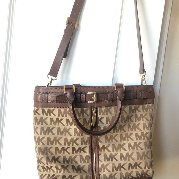 Michael Kors | Bags | Michael Kors Brown Logo Tote | Poshmark